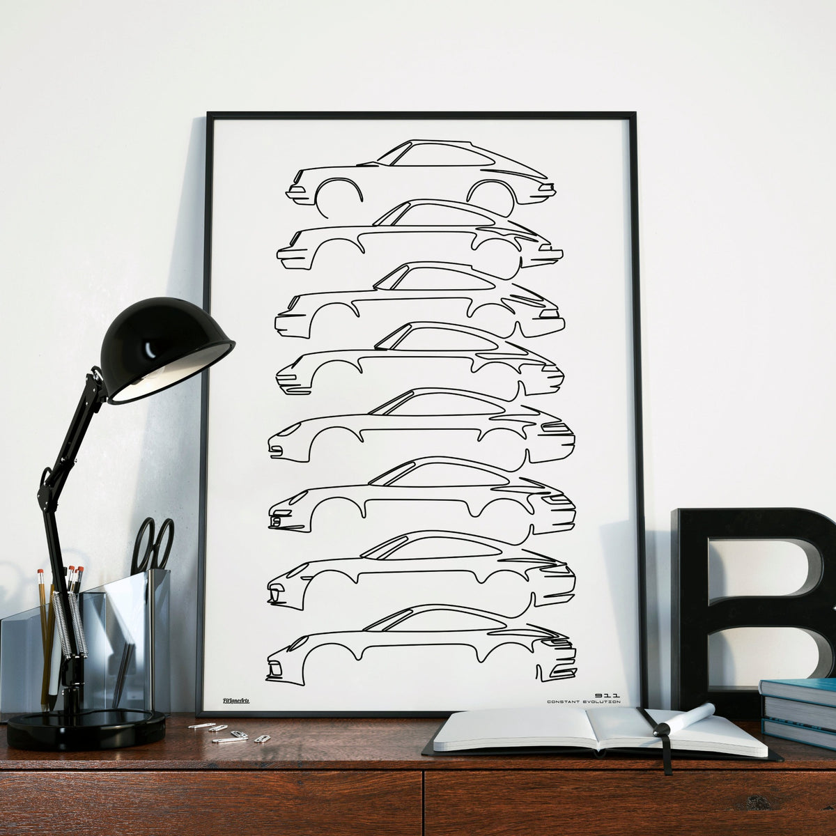 Porsche 911 Constant Evolution Lineart Print – PitLaneArts